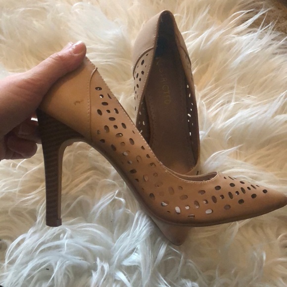 Restricted | Shoes | Restricted Nude Laser Cut Heels | Poshmark